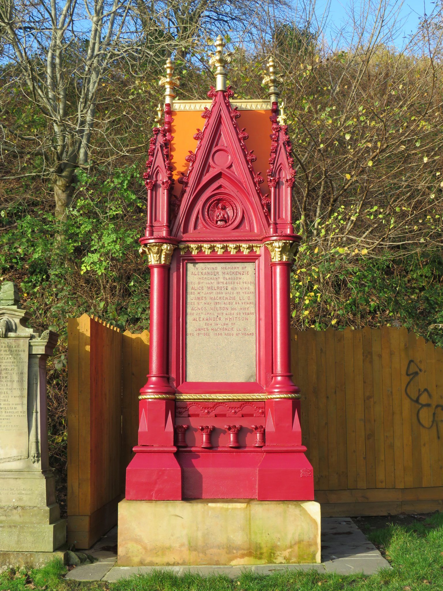 The Alexander MacKenzie Monument in the Glasgow Necropolis - Glasgow ...